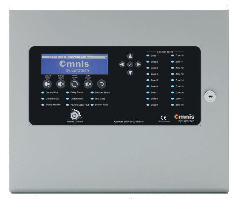 Omnis 1-2 Loop Fire Control Panel - Eurotech Protocol - Eurotech
